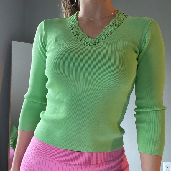 Venini | Tops | Vintage Blouse With Crochet Neckline | Poshmark